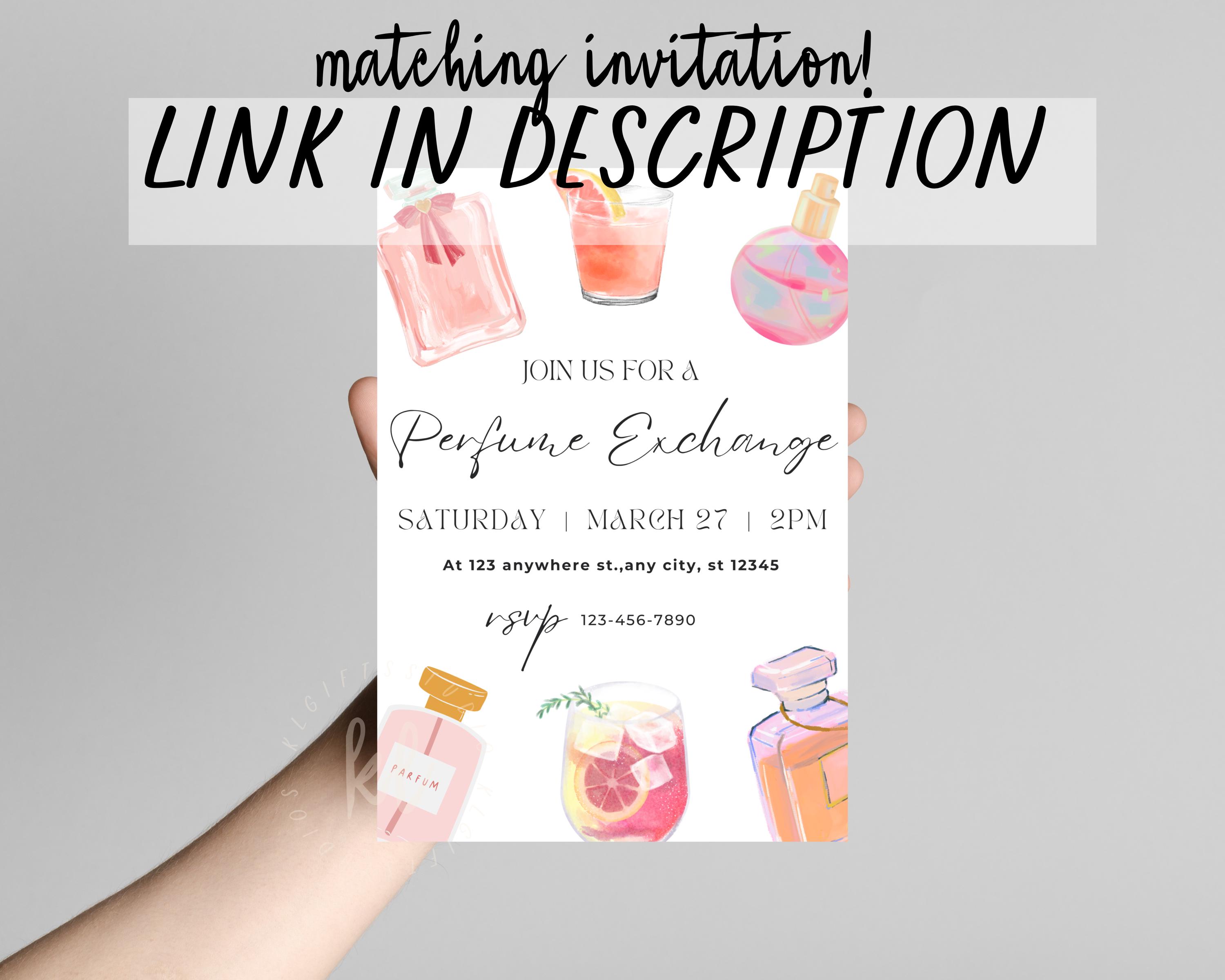 Editable Perfume Exchange Welcome Sign, Party Theme (CANVA Template) - Etsy
