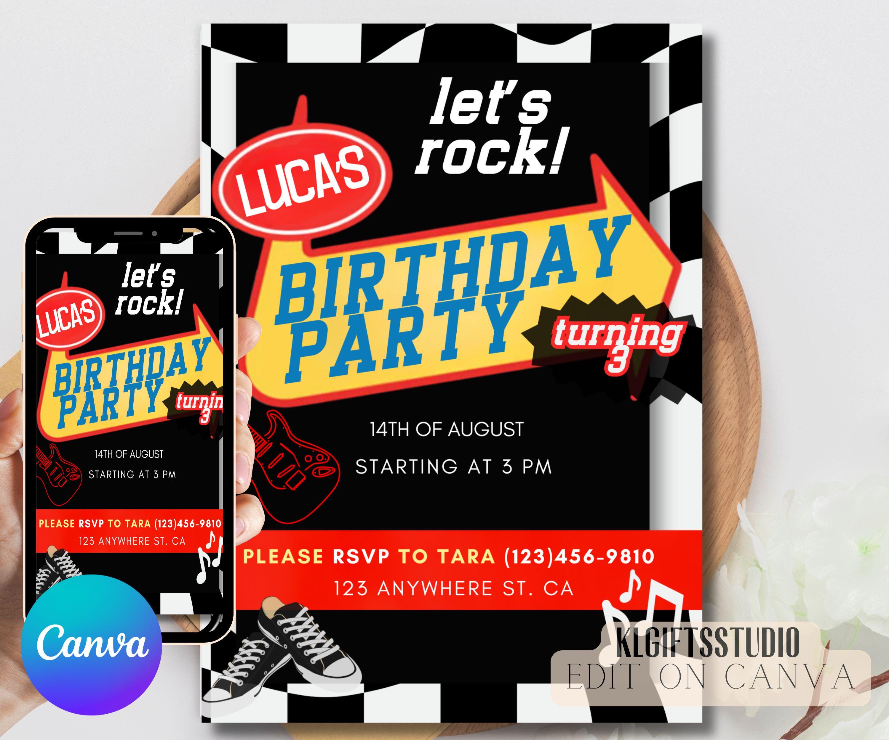 Warp Tour Inspired Party Invitation Editable Checkered Invite Rock and ...