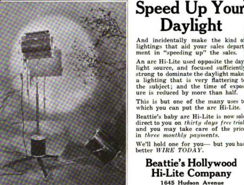 Old Hollywood Hi-lite Spotlight by W. Beattie, Los Angeles (1910-1920 ...