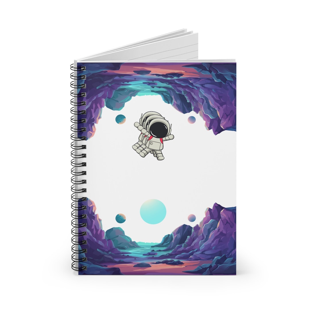Astronaut Spiral Notebook Outer Space Notebook Planet - Etsy