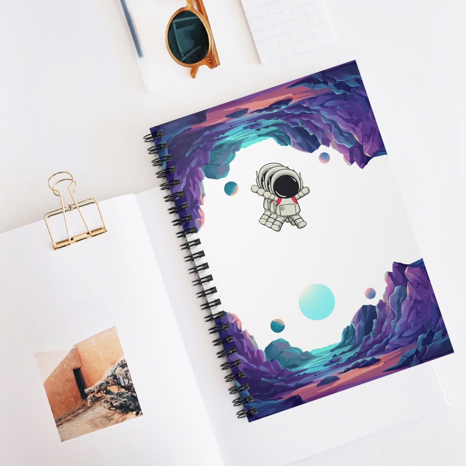 Astronaut Spiral Notebook, Outer Space Notebook, Planet Notebook ...