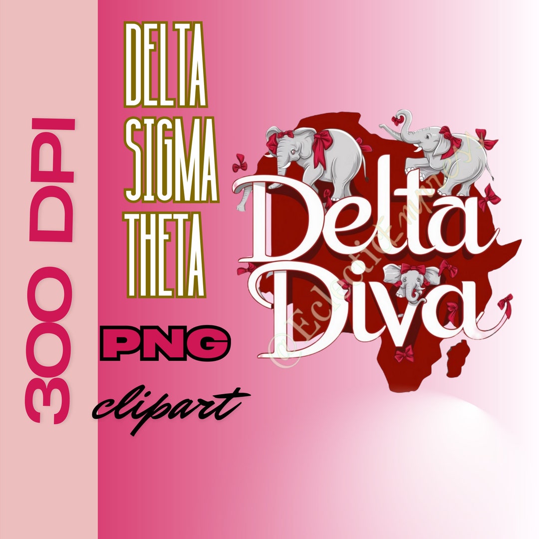 Delta Sigma Theta Sorority PNG Black Girl Magic Soror Elephant Africa ...