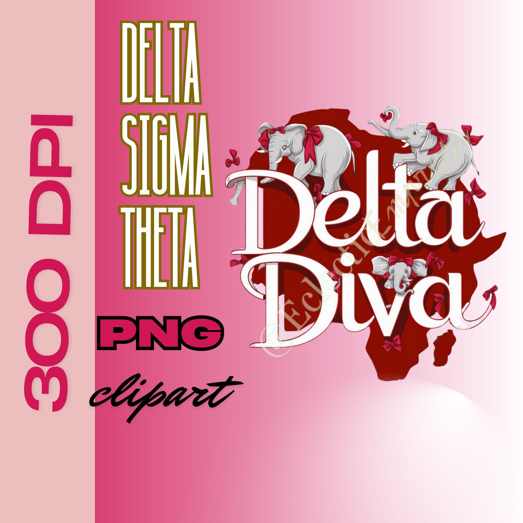 Delta Sigma Theta Sorority PNG Black Girl Magic Soror Elephant Africa ...