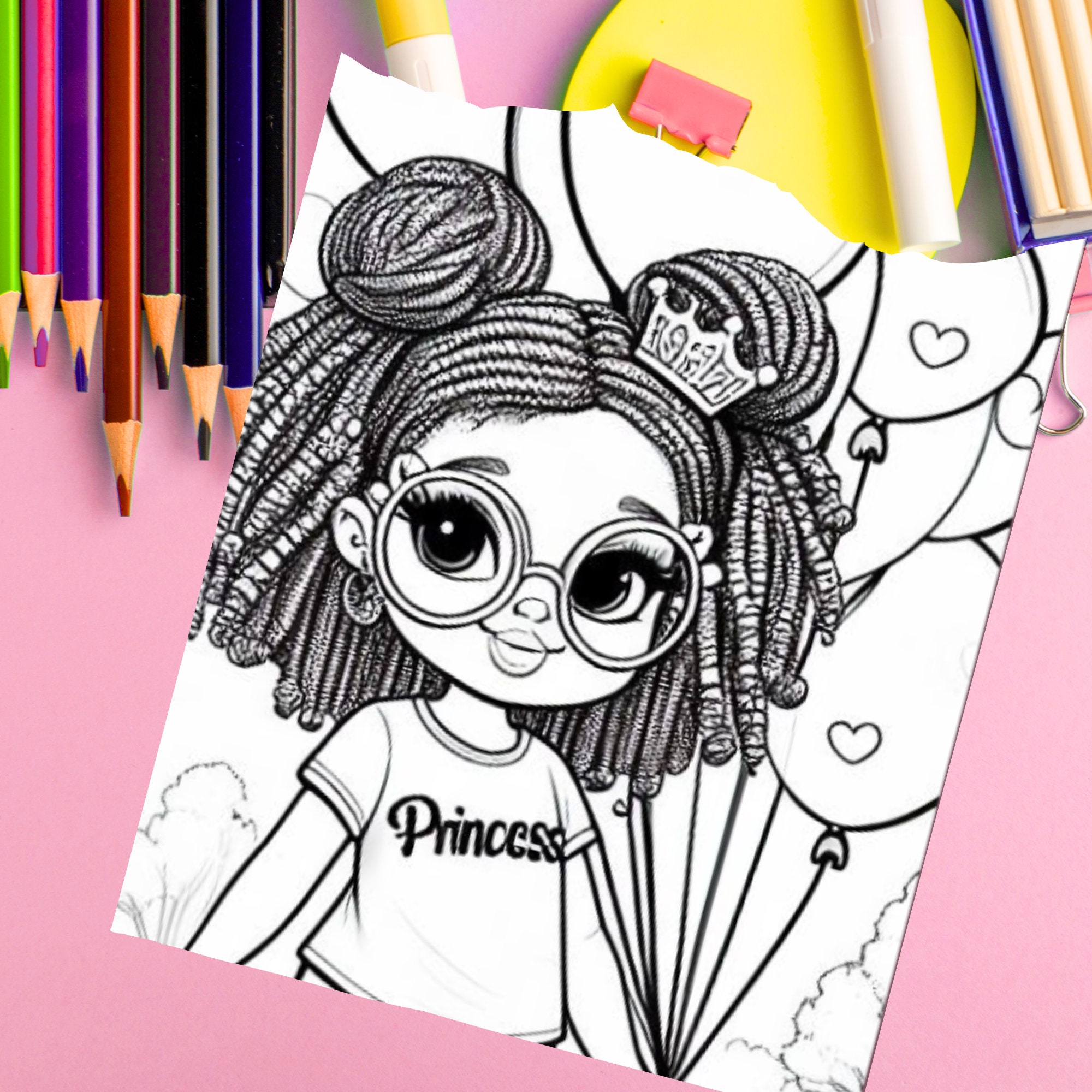 Black Girl Magic Coloring Book Pages 5 Image Bundle Beautiful Natural ...