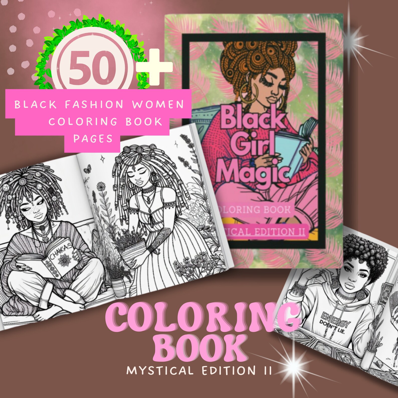 50 + Black Girl Magic Spiritual Divine Feminine Natural African ...