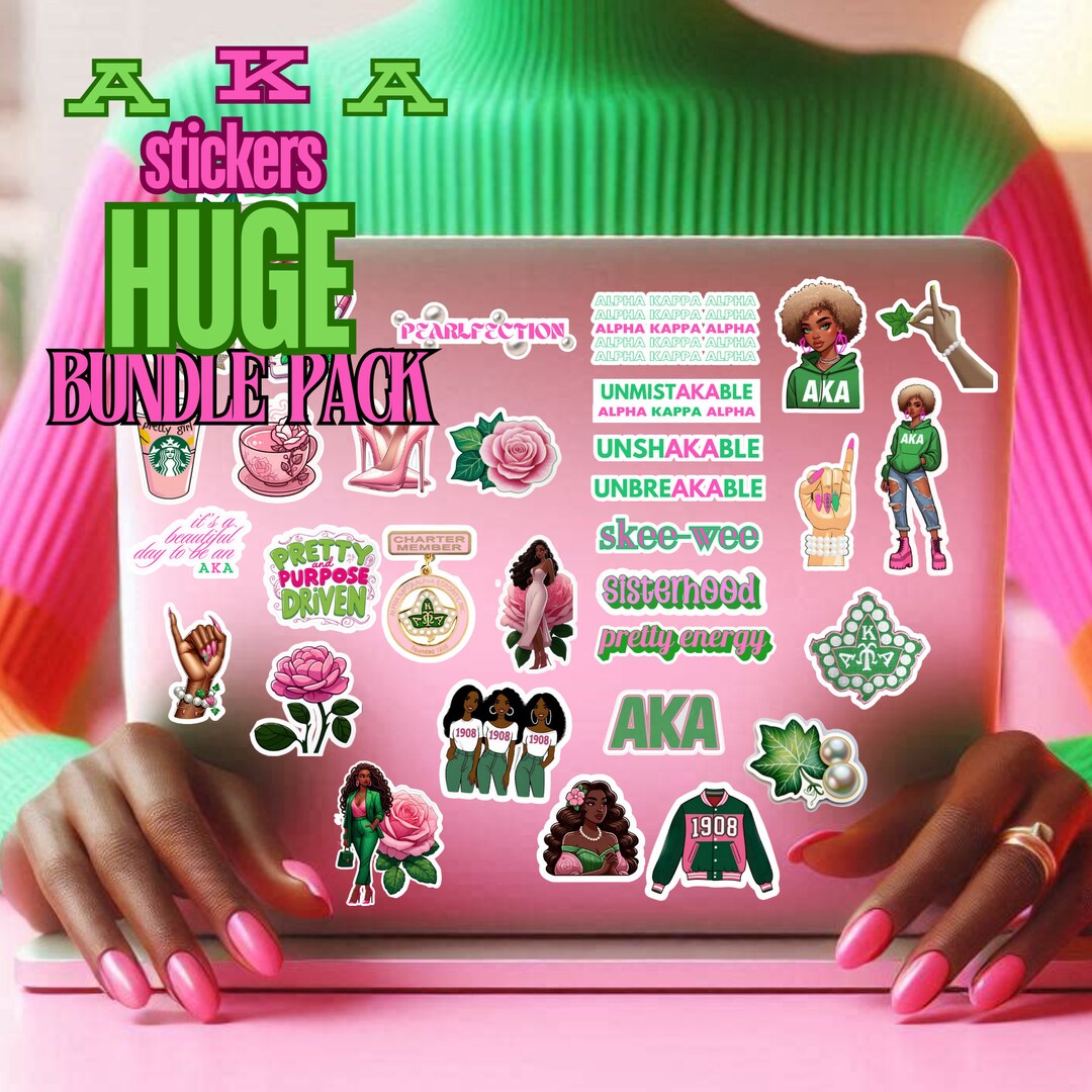 Alpha Kappa Alpha Stickers | Divine 9 Sorority Stickers AKA Black Woman ...