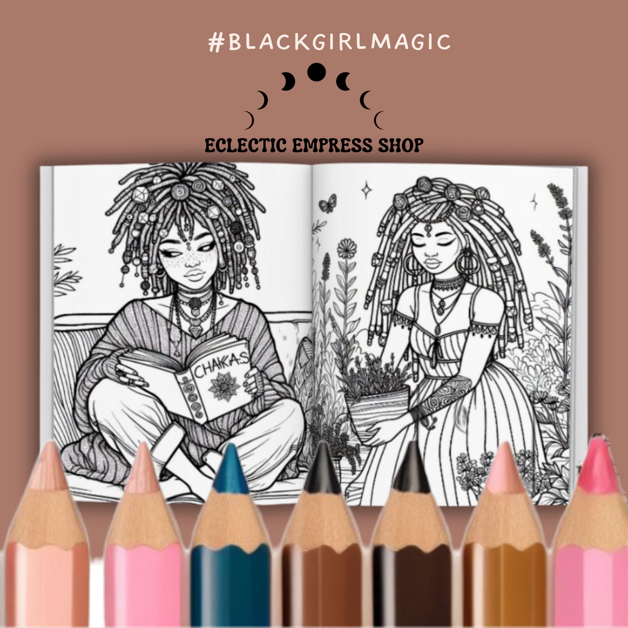 50 + Black Girl Magic Spiritual Divine Feminine Natural African ...