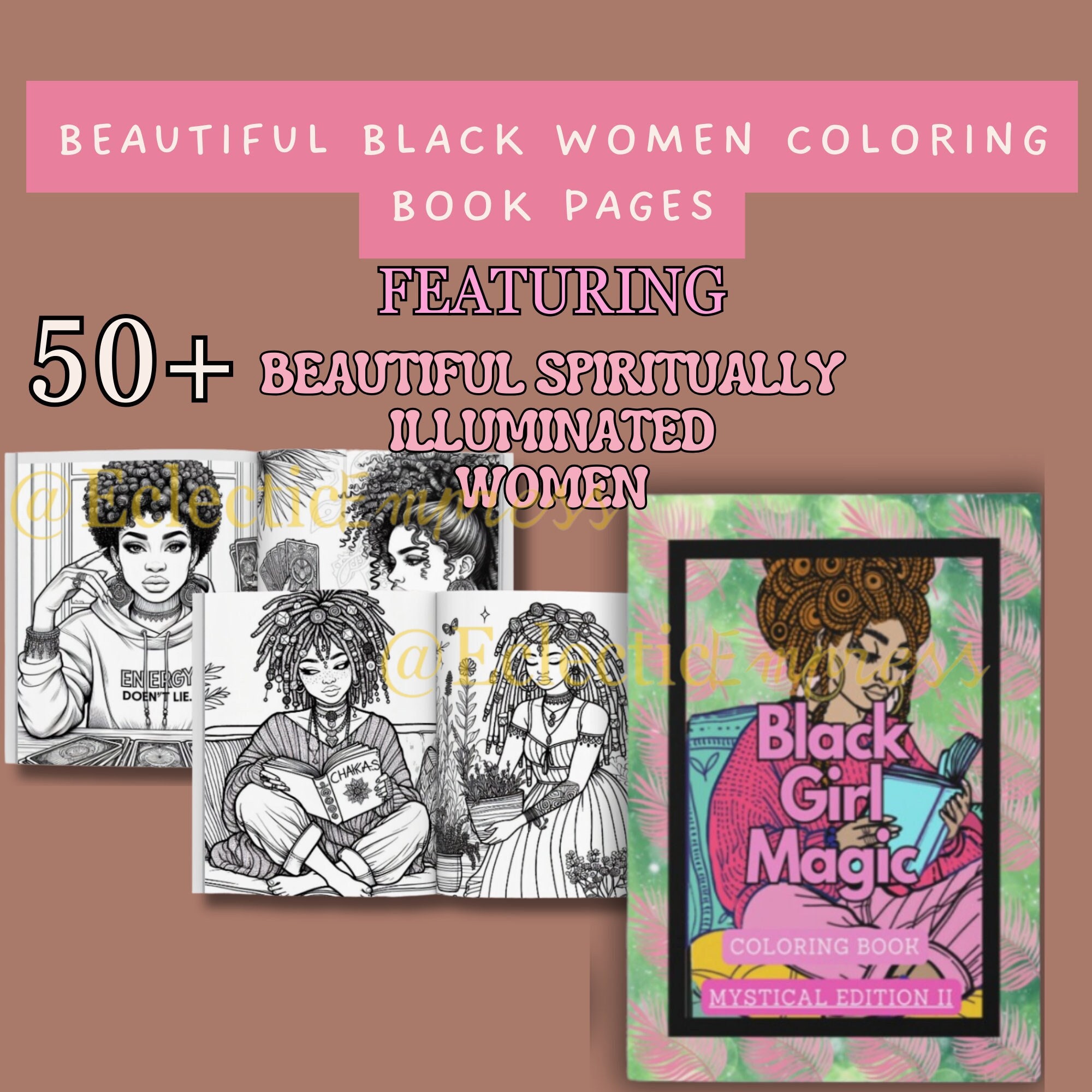 50 + Black Girl Magic Spiritual Divine Feminine Natural African ...