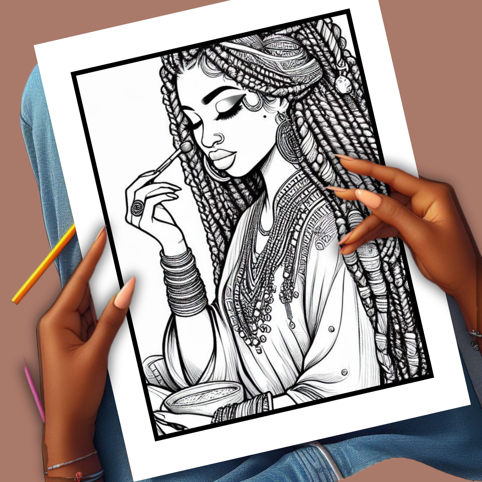 Black Girl Magic Coloring Book Pages 5 Image Bundle Beautiful Natural ...
