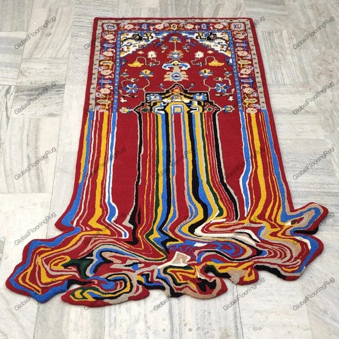Hand Tufted Melting Persian Design Living Area Rug for Bedroom Kitchen ...