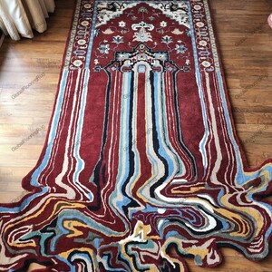 Red Persian Melted Melting Tufted Rug Living Area Rug for Bedroom ...