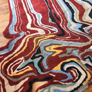 Red Persian Melted Melting Tufted Rug Living Area Rug for Bedroom ...