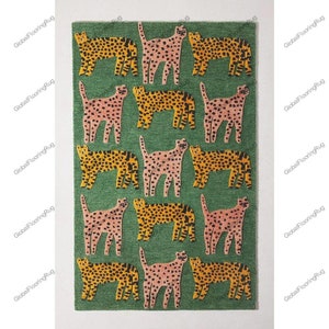 Hand Multiple Cat Throw Rug Custom Hand Tufted Wool Handmade Area Rug ...