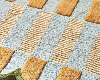 Hand Tufted Matilda Goad Plaid Throw Rug Custom Hand Tufted Wool ...