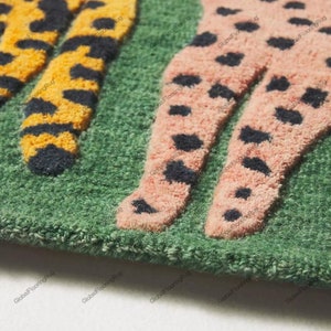 Hand Multiple Cat Throw Rug Custom Hand Tufted Wool Handmade Area Rug ...