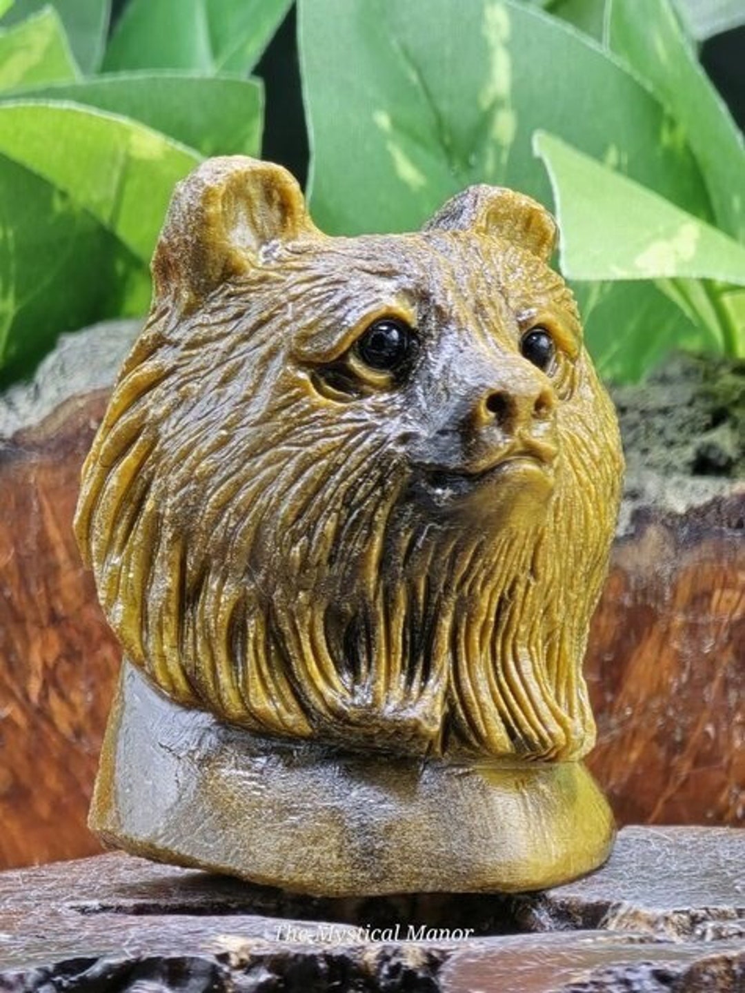Handcarved Tiger Eye Wombat Sculpture: OOAK Marsupial Figurine - Etsy