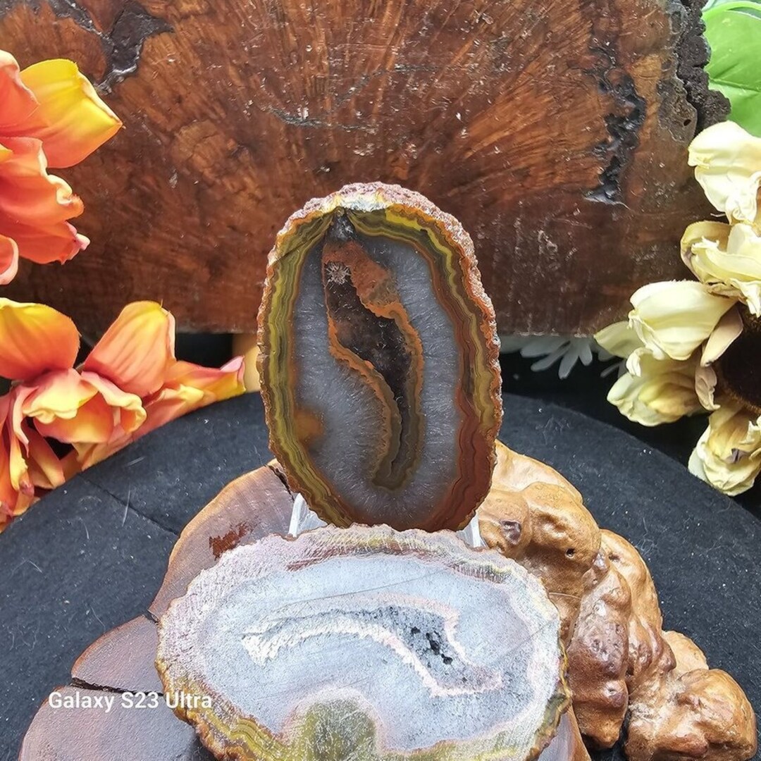 1pair Rare China Natural Warring States Red Agate Geode Quartz Crystal ...