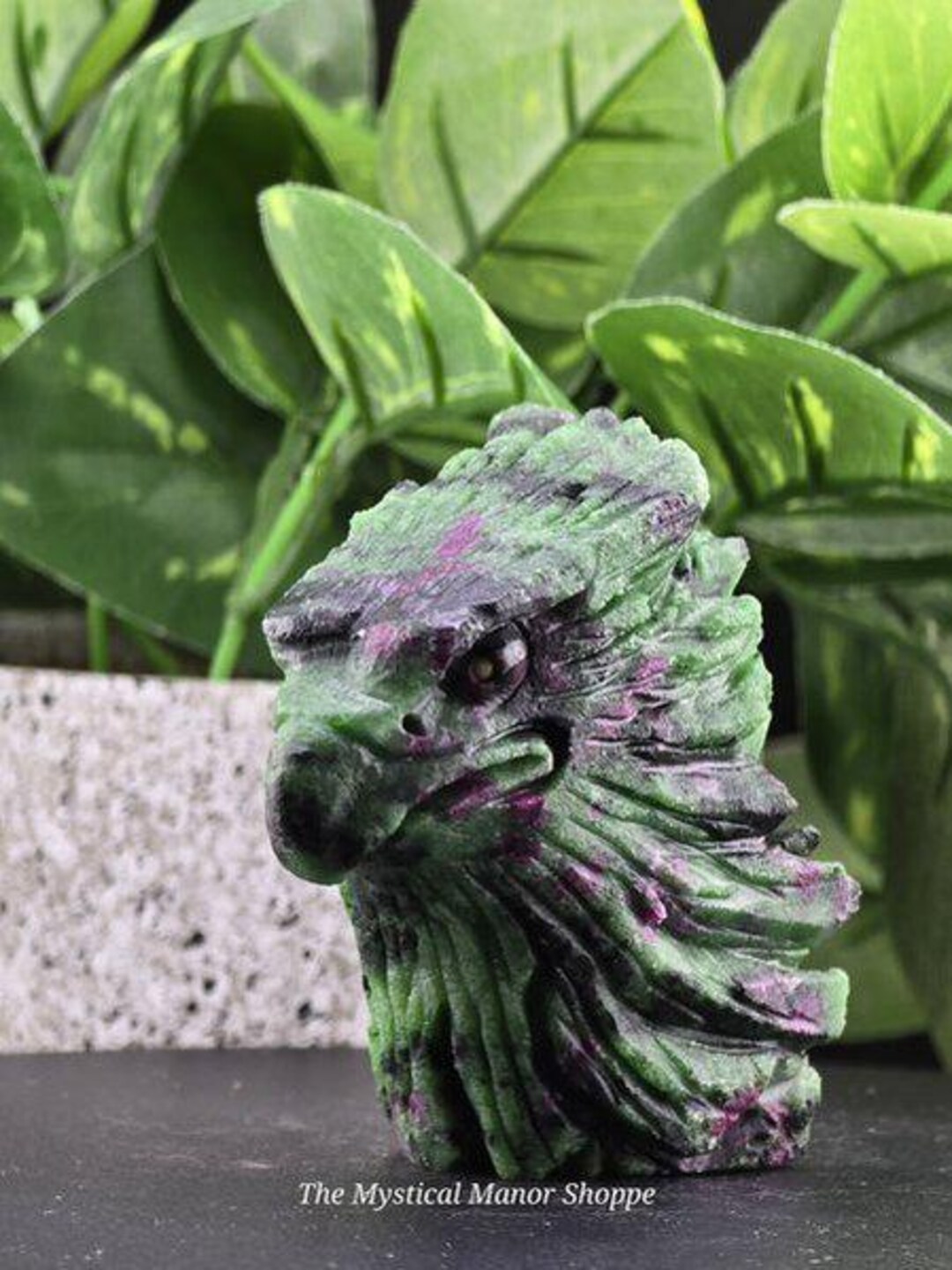 Majestic Ruby Zoisite Crystal Cluster Hand Carved American Eagle, Bald ...