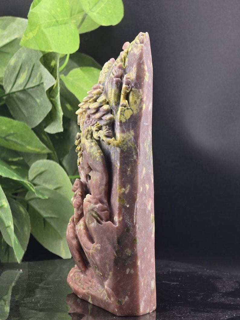 Hand Carved Red Jasper Chinese Landscape – Mountain Village Stone ...