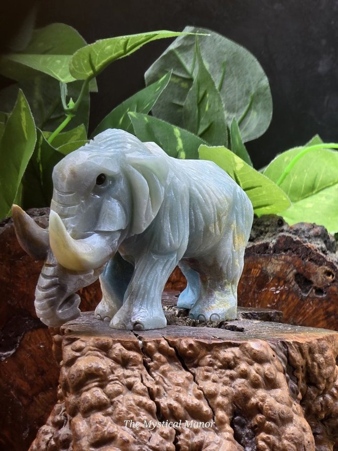 Wooly Mammoth Hand Carved Amazon Stone, One of a Kind Sculpture ...