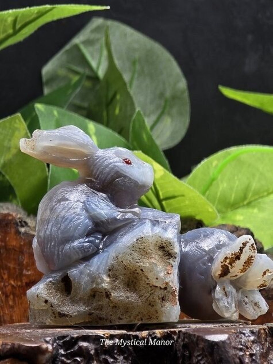 Hand Carved Agate Rabbit Sculpture: Metaphysical Statue - Etsy