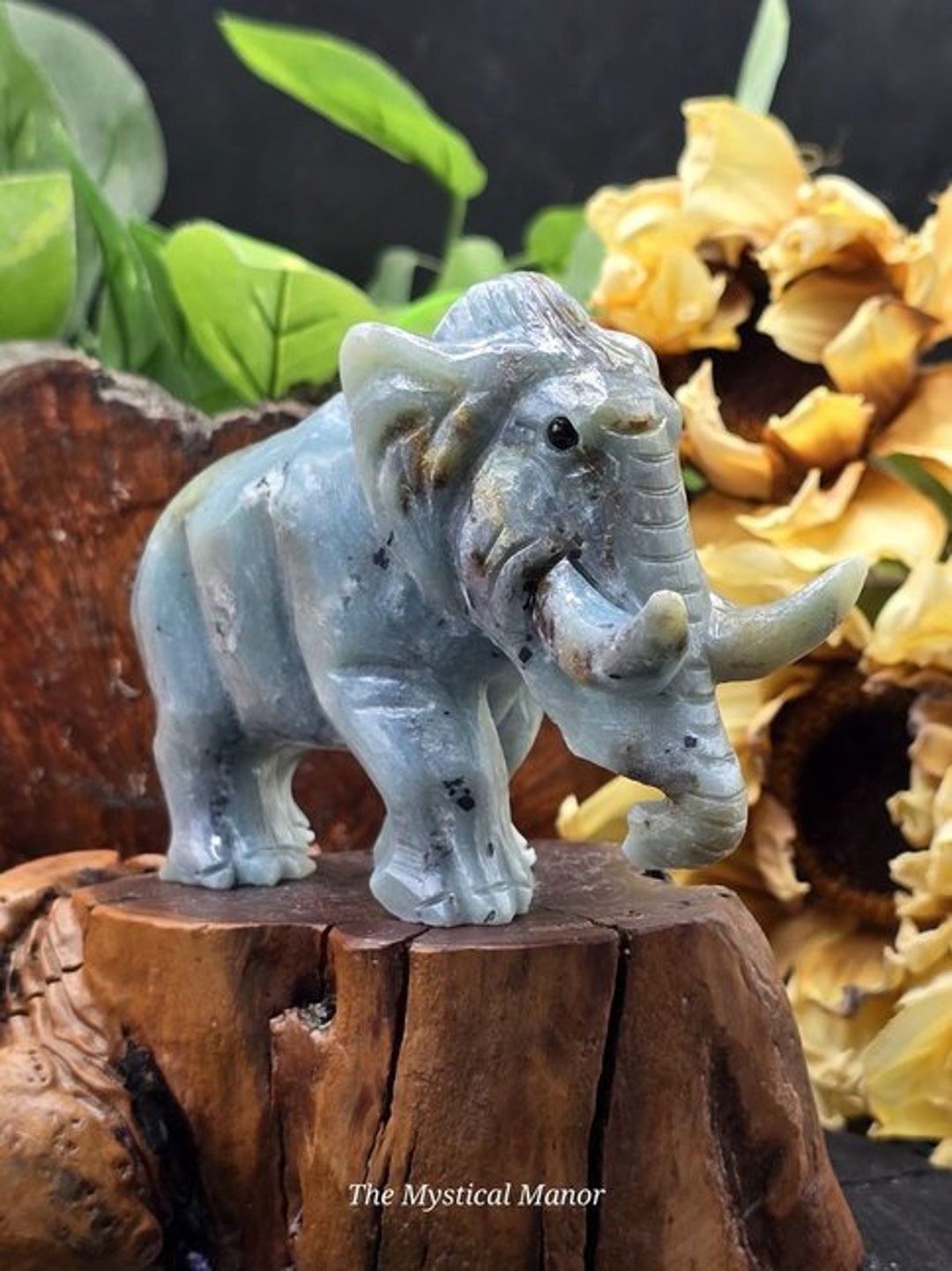 Wooly Mammoth Hand Carved Amazon Stone, One of a Kind Sculpture ...