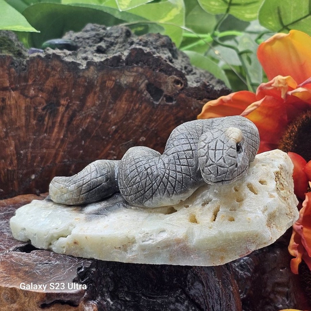 Rare Stunning Handcrafted Snake Stone Sculpture One of a Kind. Natural ...
