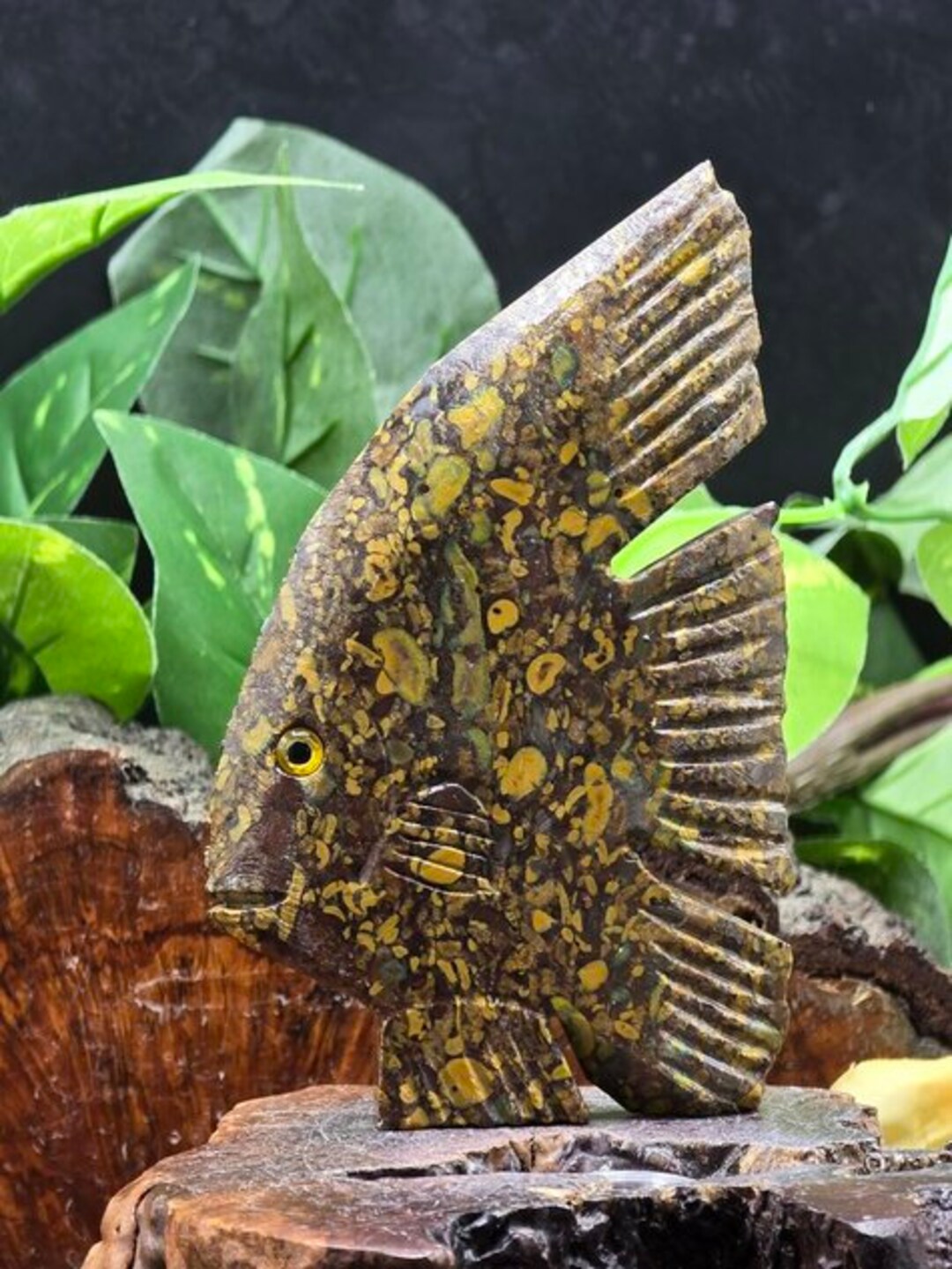 Hand-carved Fish From Natural Quartz Crystal Jasper Mineral Specimen ...