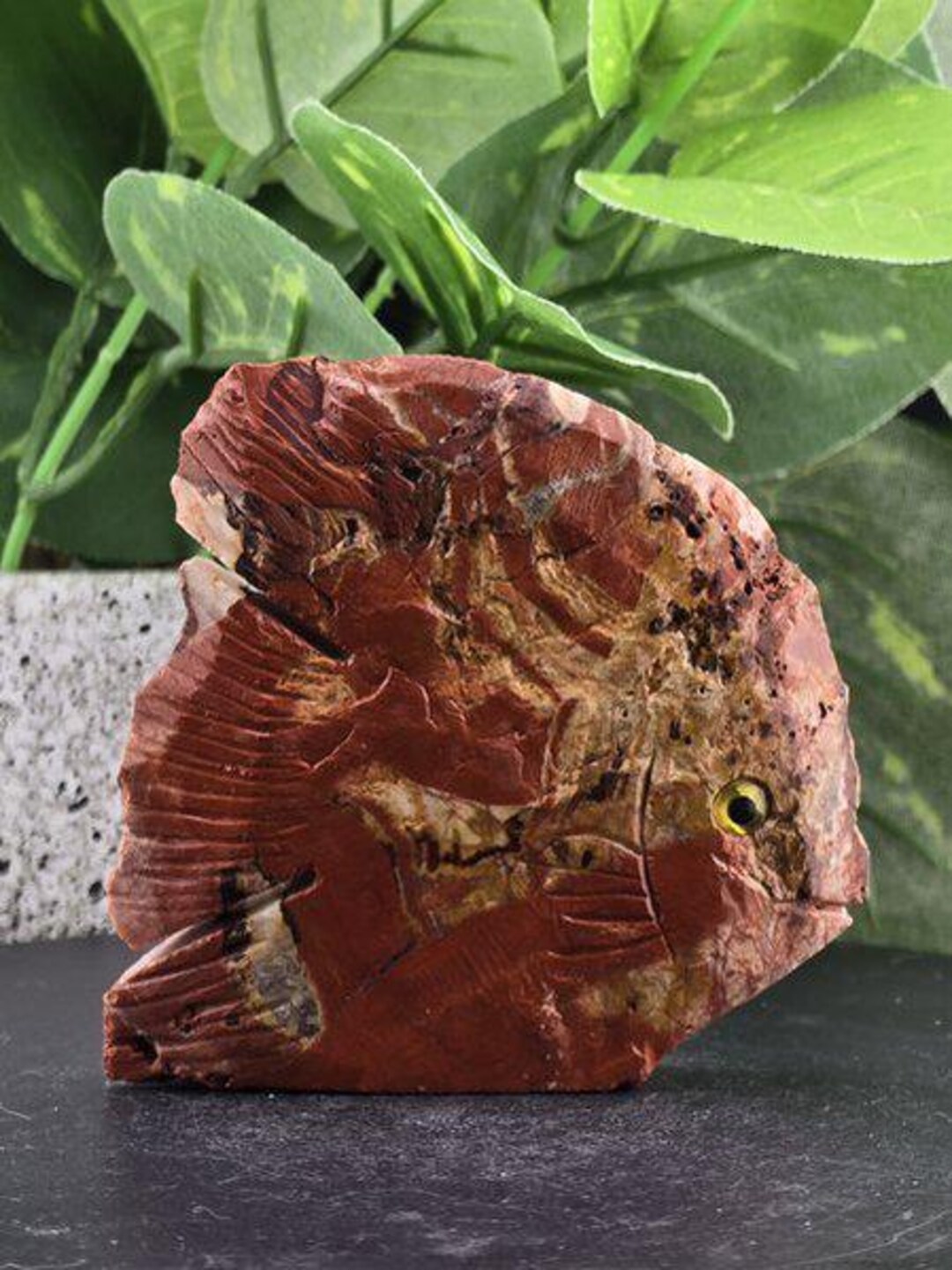 Hand-carved Red Jasper Fish Sculpture – Unique Crystal Gift – Nature ...