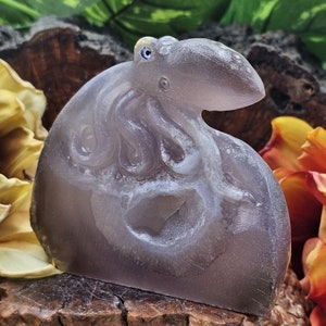 Rare Stunning Handcrafted Octopus Stone Sculpture With Druzy . One of a ...