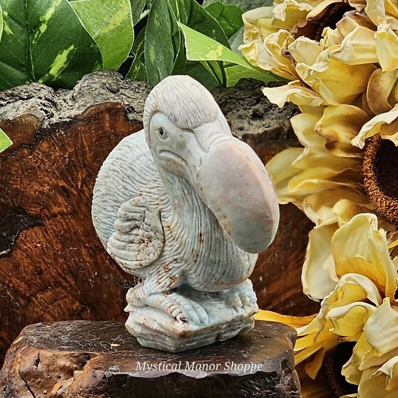Hand-carved Amazon Stone Dodo Bird Sculpture: Whimsical OOAK Decor - Etsy