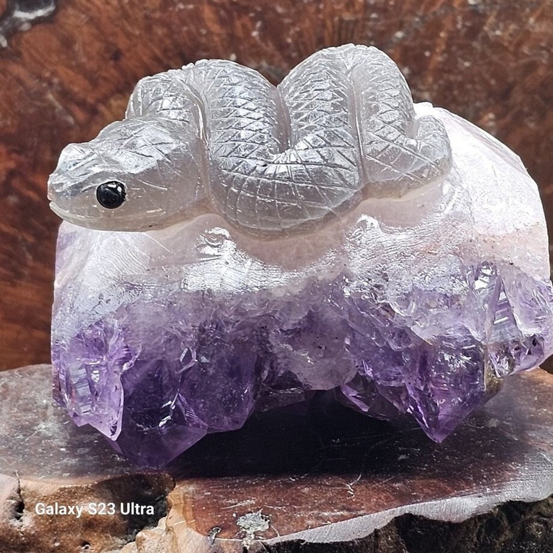 Rare Stunning Handcrafted Snake Amethyst Sculpture Quartz One of a Kind ...