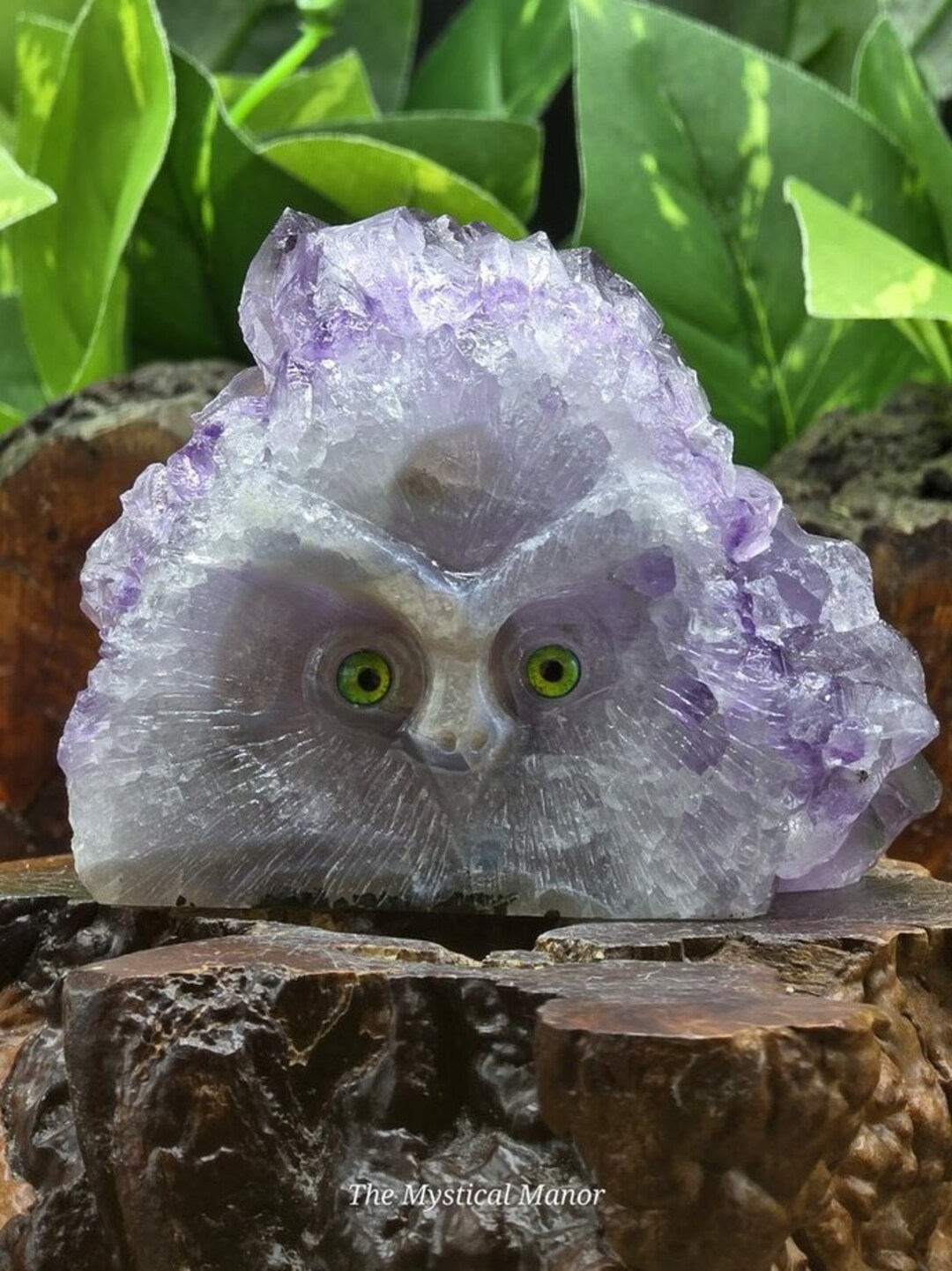 EXCEPTI0NAL Hand-carved Amethyst OWL Healing.metaphysical Natural ...
