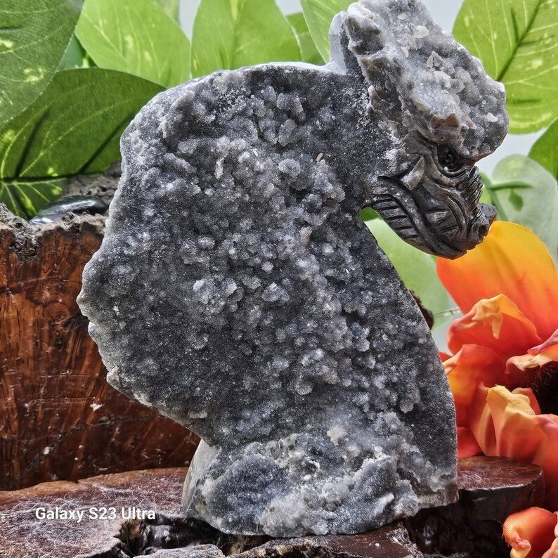 Natural Crystal Quartz Hand-carved Dragon Statue. Home Decoration ...