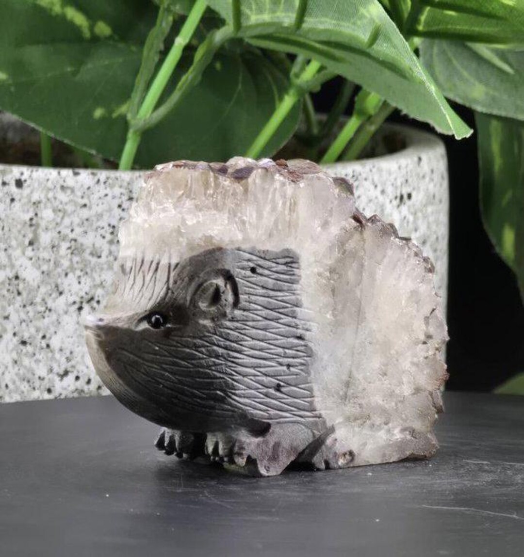 Cute Little Quartz Crystal Hedgehog . Natural Quartz Crystal Cluster ...