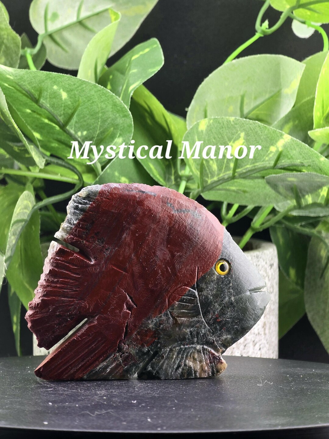 Hand-carved African Bloodstone Fish Sculpture: Reiki Healing Decor - Etsy