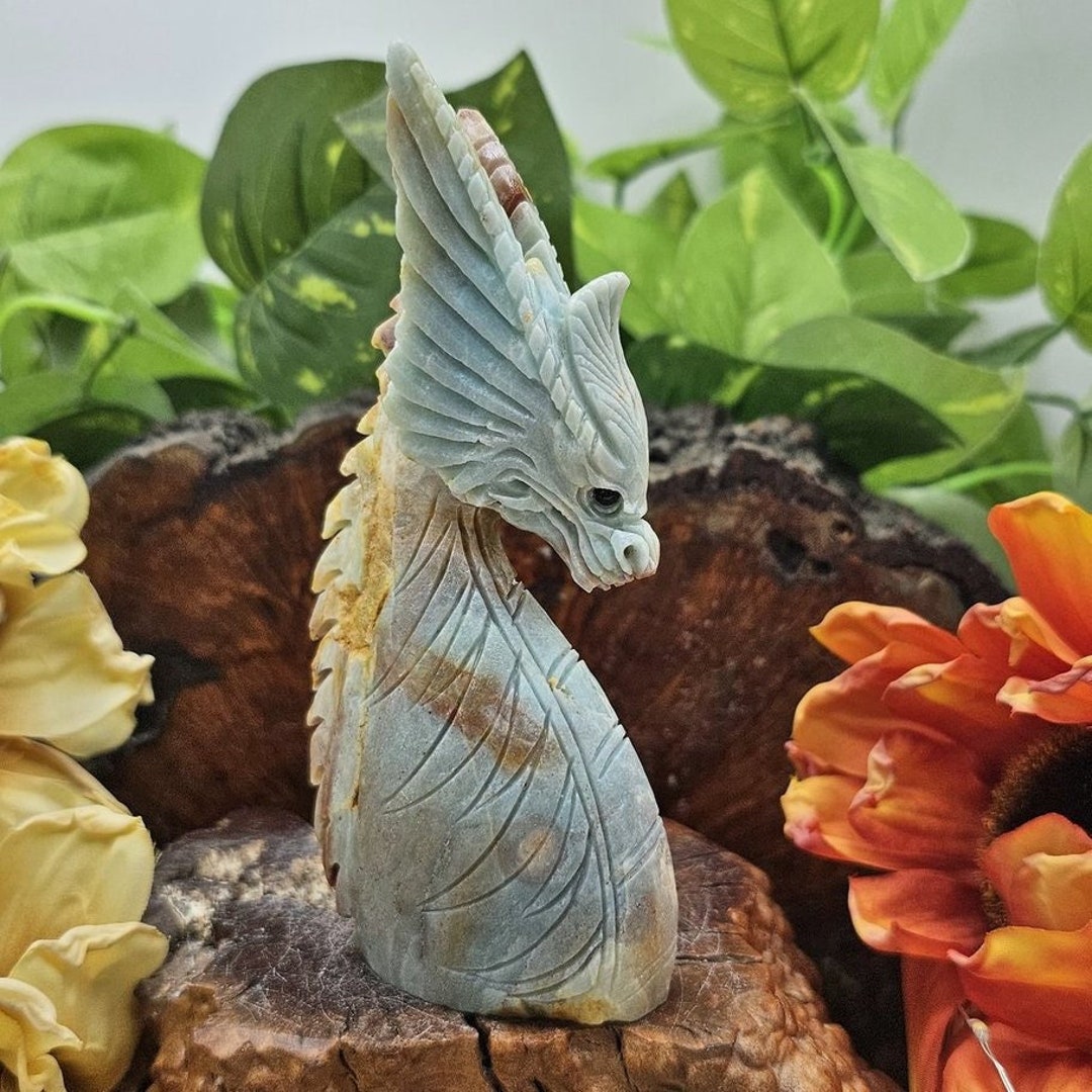 Exquisite Natural Crystal Quartz Hand-carved Dragon Statue. Home ...