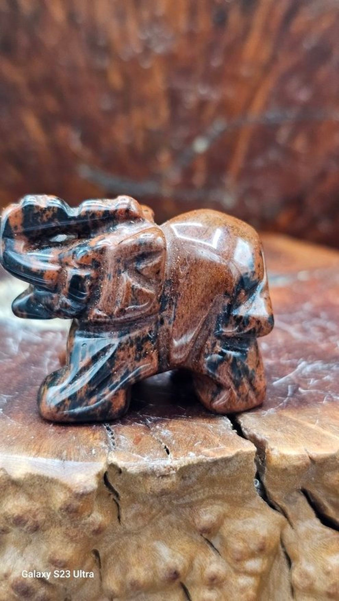 1.5" Mahogany Obsidian Elephant - Etsy