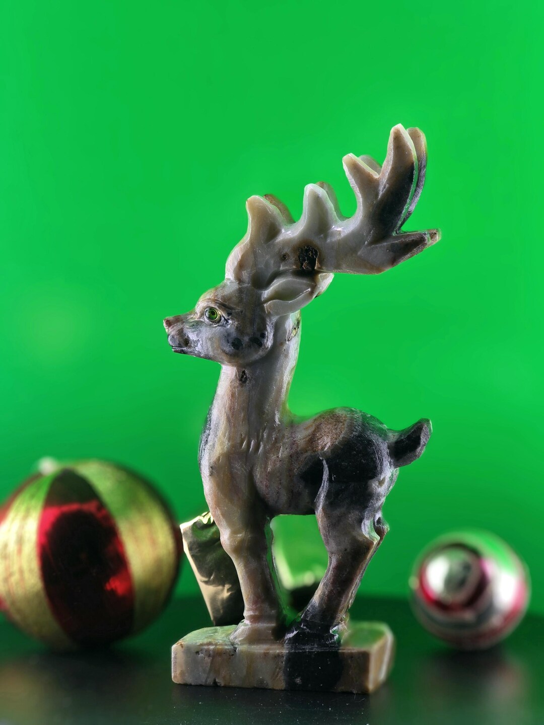 Hand-carved Amazon Stone Reindeer Sculpture: OOAK Christmas Decor - Etsy