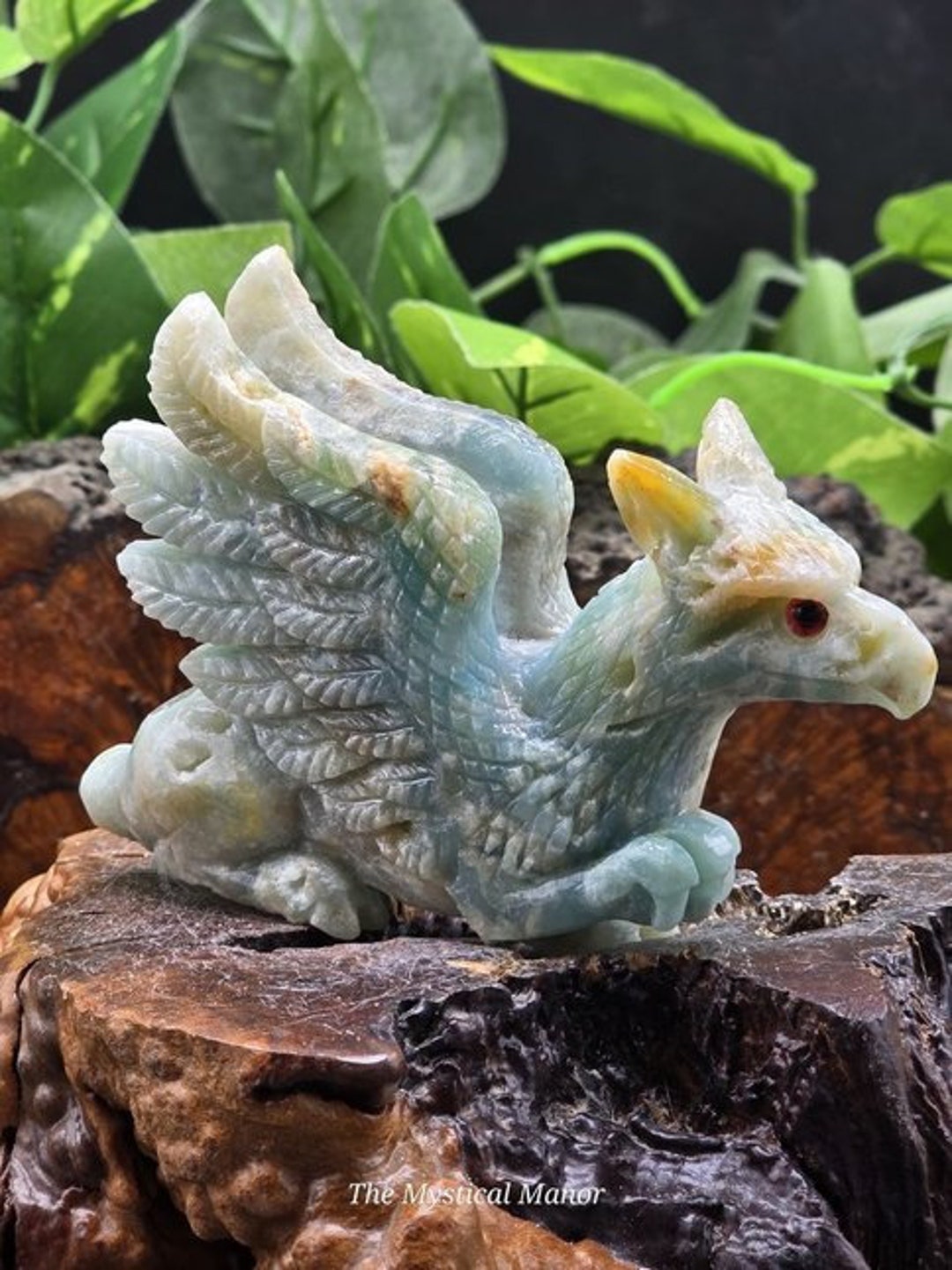 Stunning Natural Crystal Quartz Hand-carved Griffin Statue. Home ...