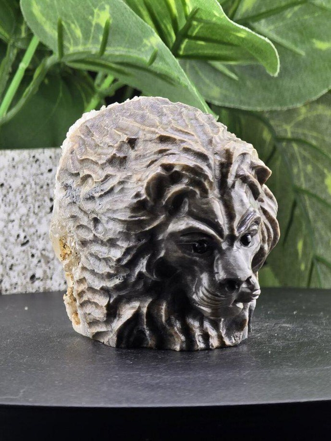 Gorgeous Hand Carved Lion Crystal Cluster Sculpture, Proud and Majestic ...