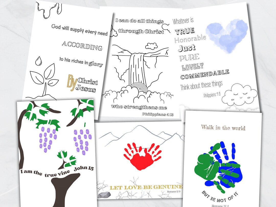 Bible Verse Activity Pack Printable, Bible Verse Coloring Pages, Bible ...