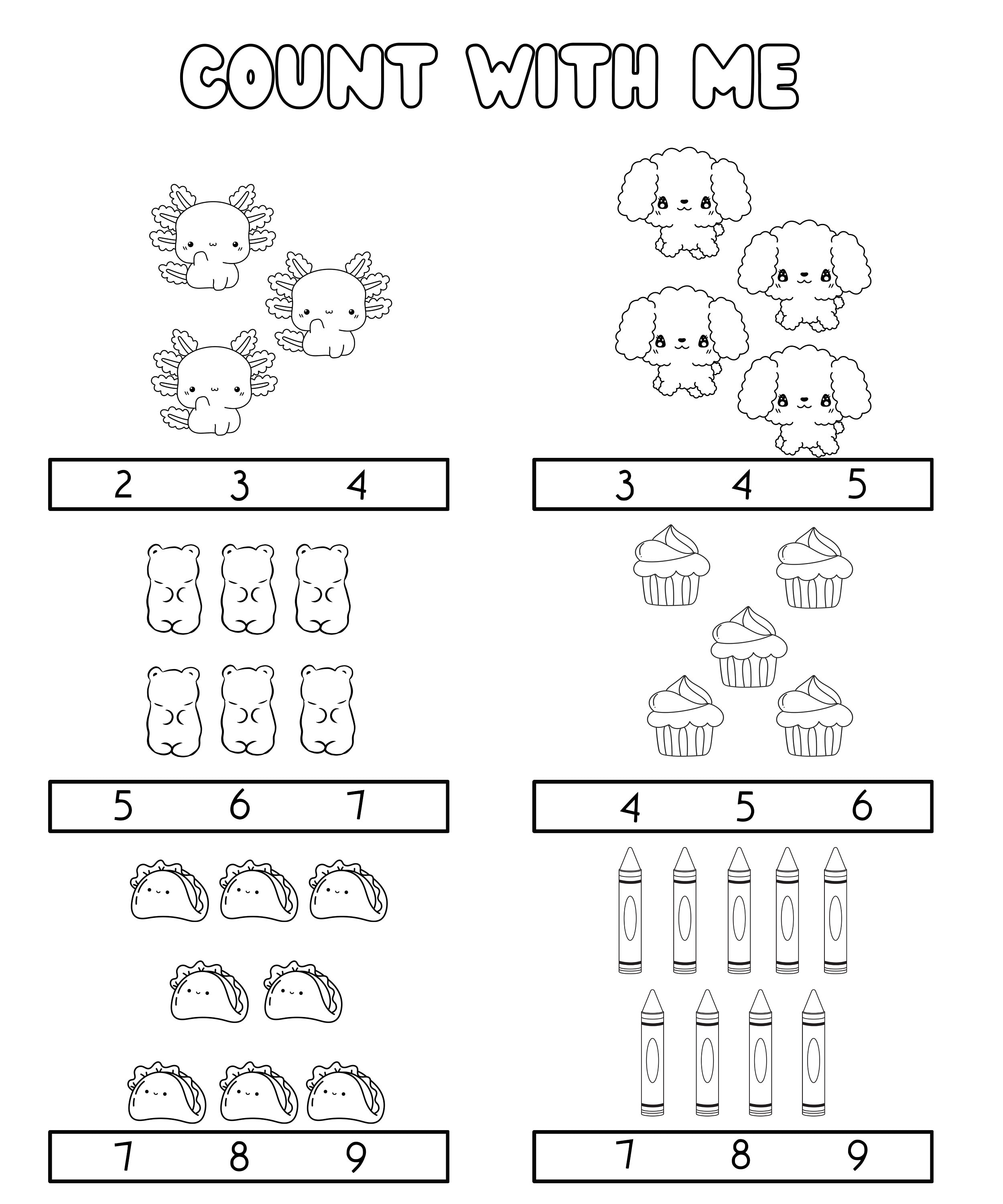 Count and Color, Math Download, Coloring Pages, Homeschool Printable ...