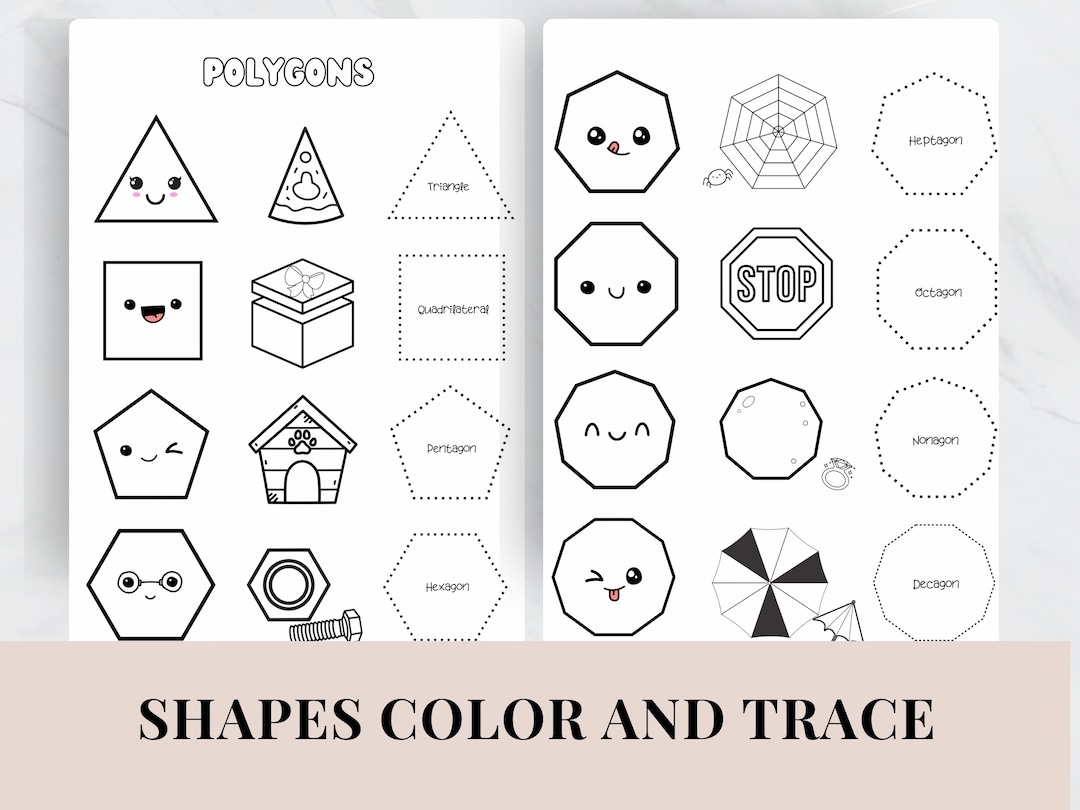 Polygon Shapes Printable, Polygon Pdf, Coloring Pages, Homeschool ...