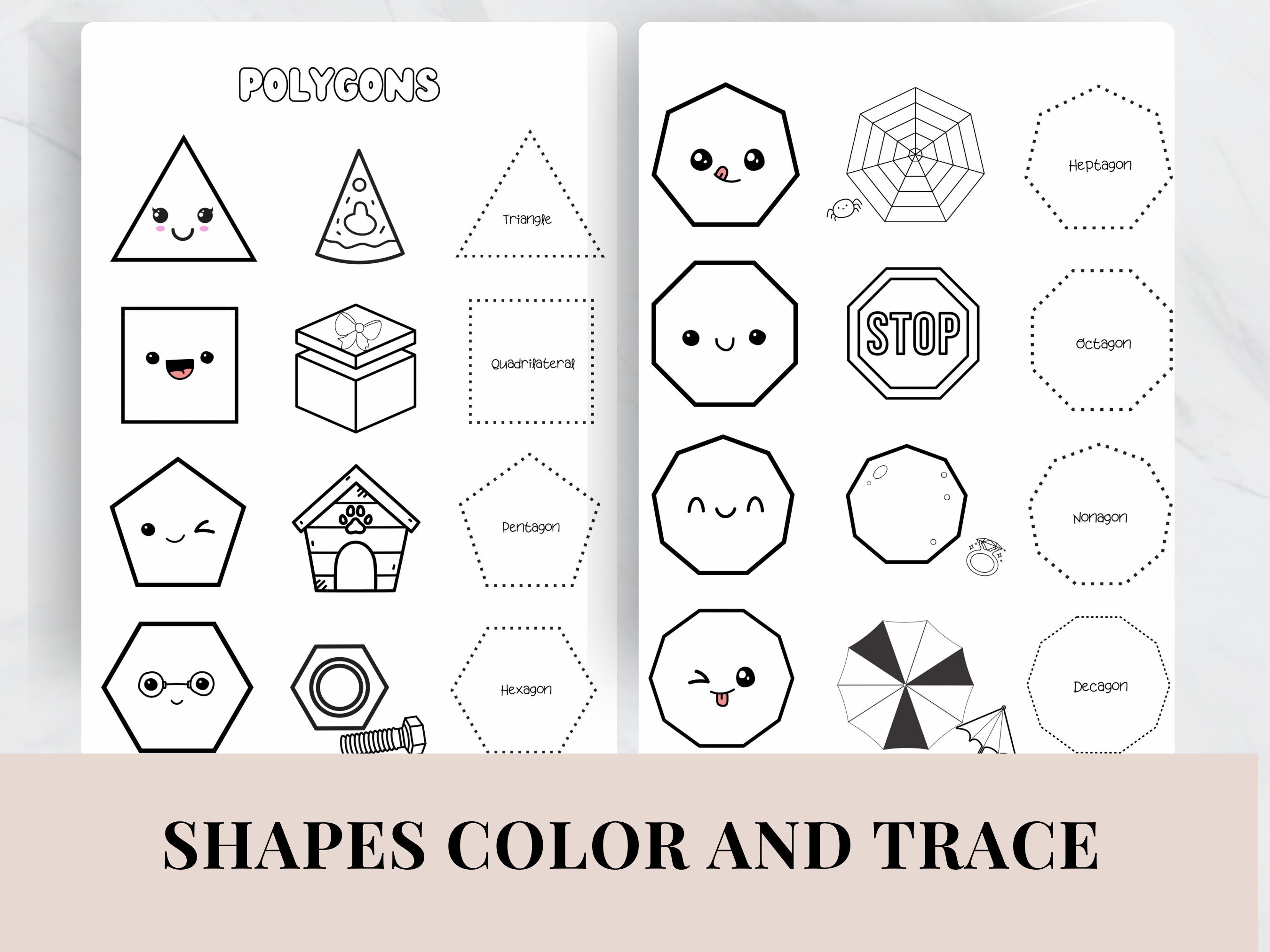 Polygon Shapes Printable, Polygon Pdf, Coloring Pages, Homeschool ...