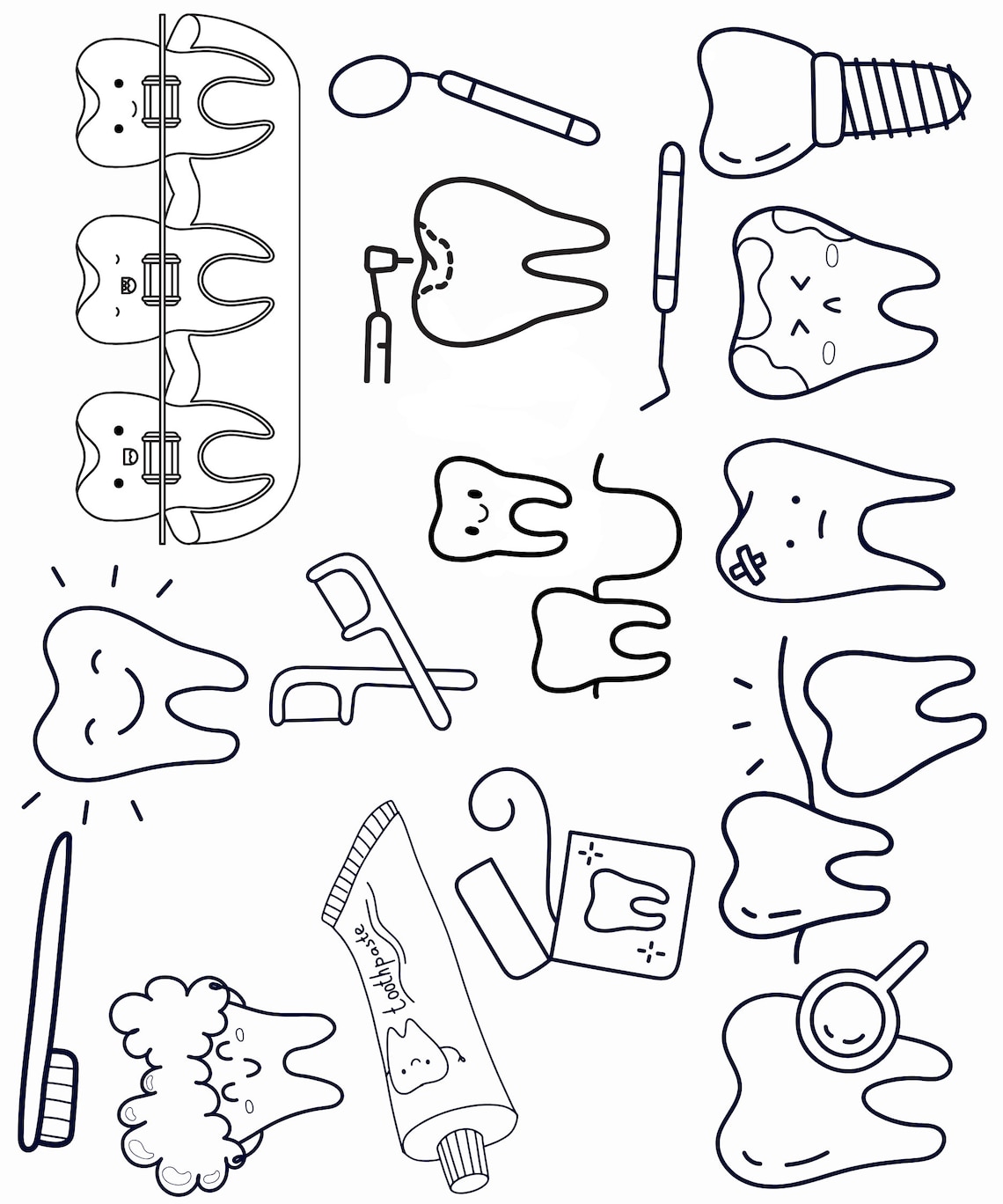 Teeth Brushing Printable, Kids Dental Health, Dental Hygiene, Preschool ...