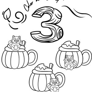 Fall Math Printable, Count and Color, Coloring Pages, Early Learning ...