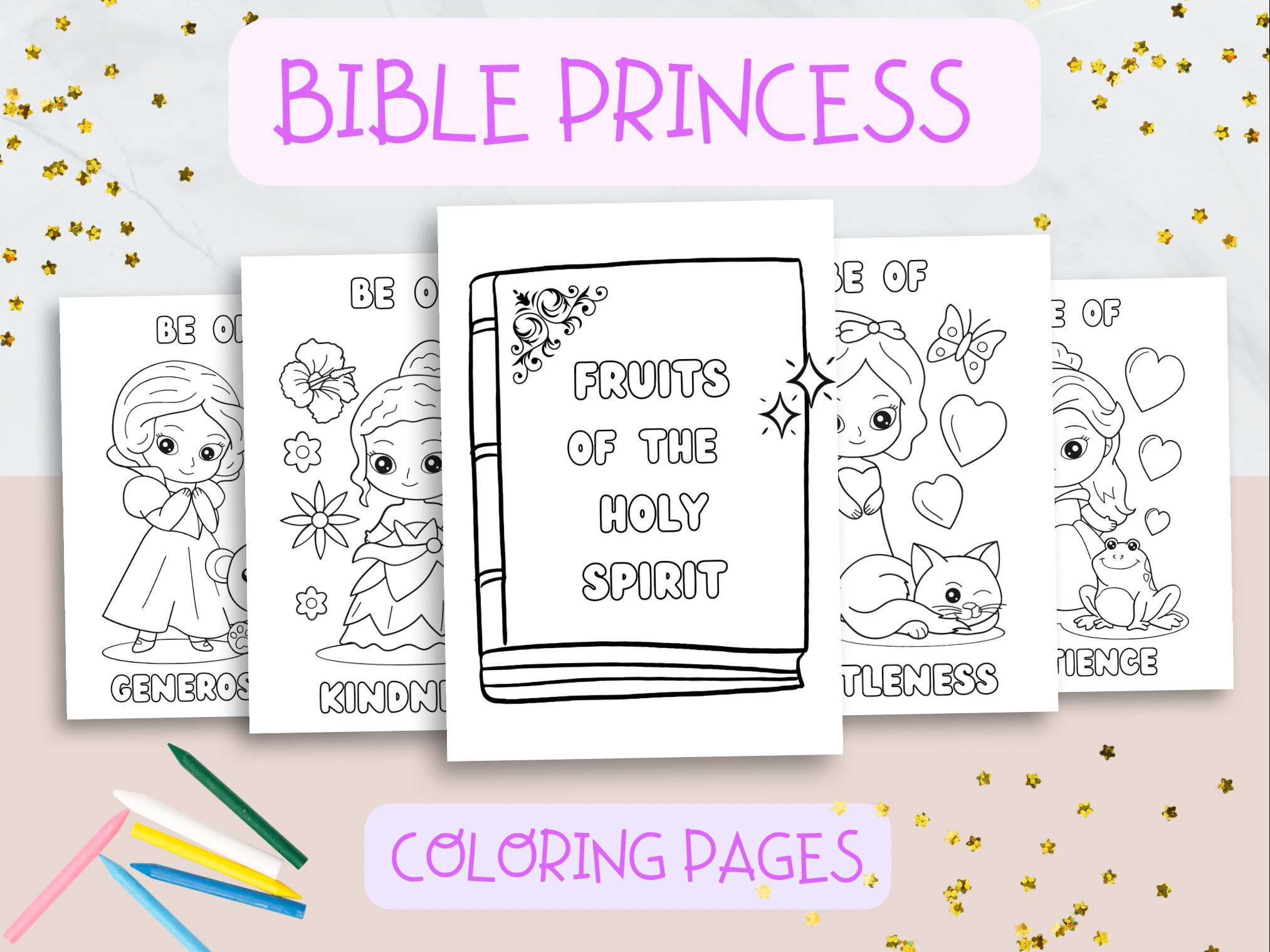 Bible Princess Coloring Pages, Fruits of the Spirit Coloring, Holy ...