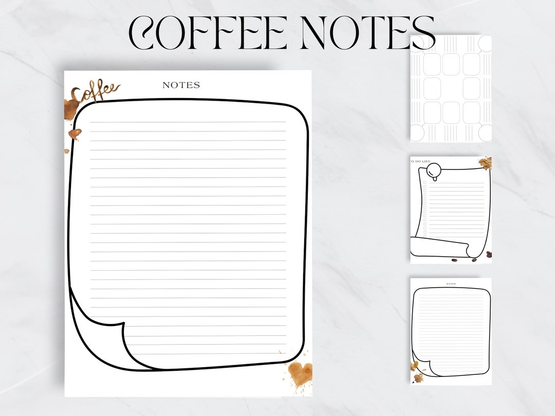 Coffee Notes Printable, Coffee Planner, Coffee Notes Pdf, Brainstorm ...