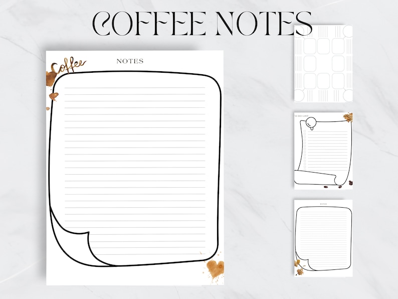 Coffee Notes Printable, Coffee Planner, Coffee Notes Pdf, Brainstorm ...
